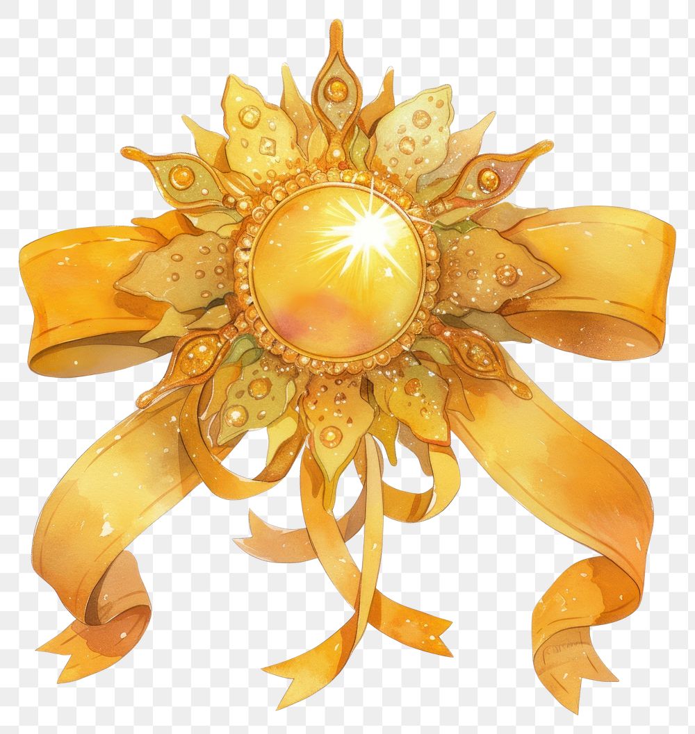 Golden ornate sunburst ribbon | Premium PNG - rawpixel