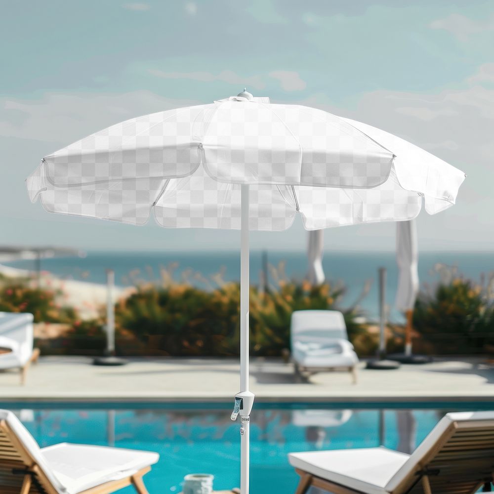 PNG poolside umbrella mockup, transparent | Premium PNG - rawpixel