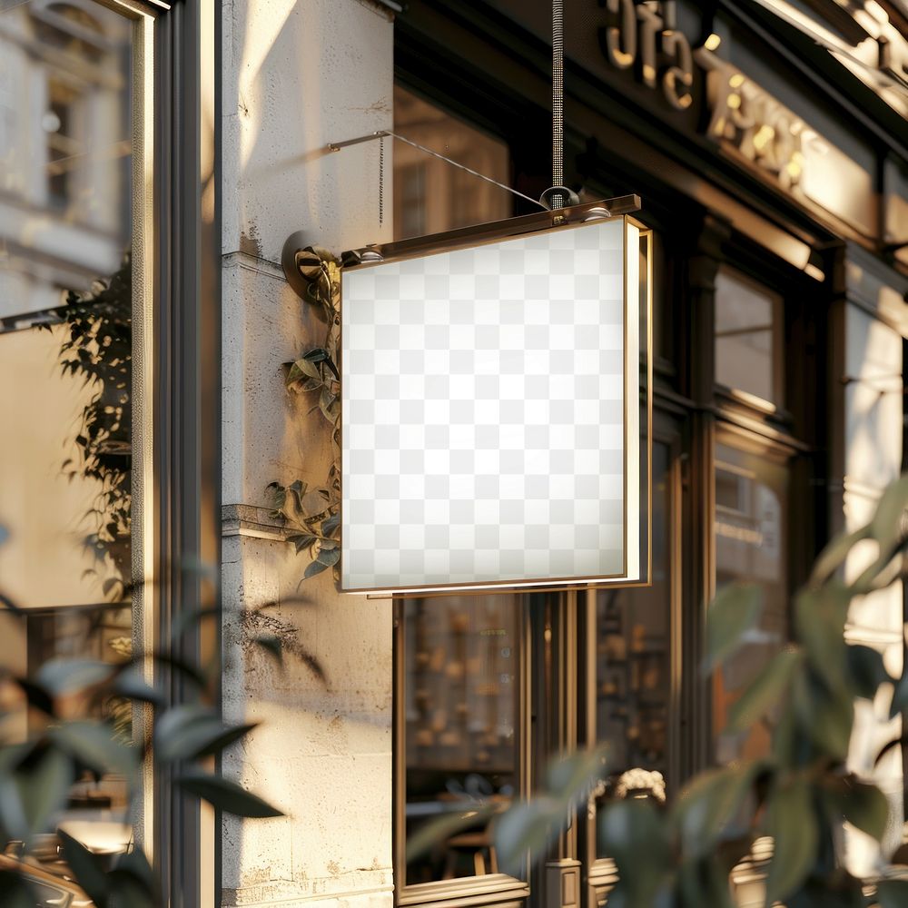 PNG hanging storefront sign mockup | Premium PNG - rawpixel