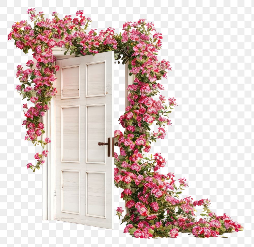 PNG Door adorned blooming flowers | Free PNG - rawpixel