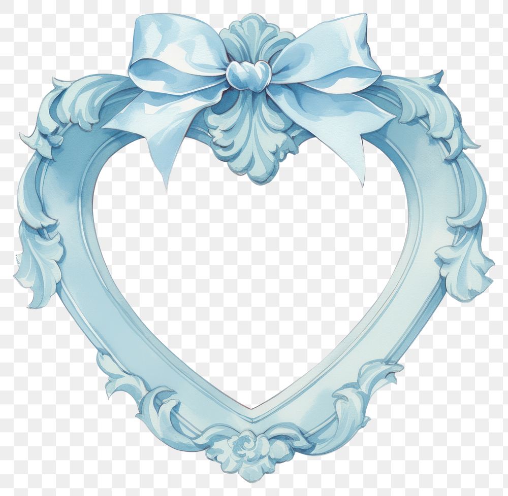 PNG Elegant heart-shaped blue frame | Free PNG - rawpixel