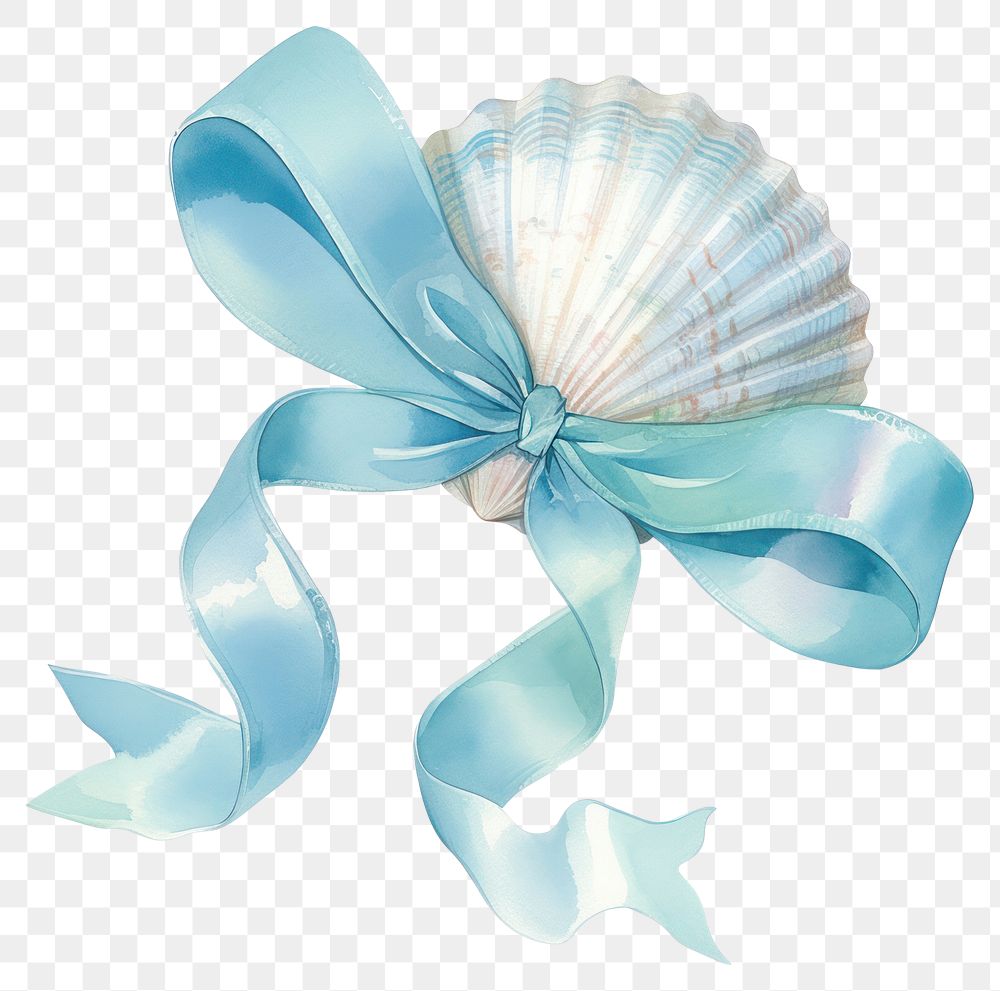 PNG Elegant seashell blue ribbon | Free PNG - rawpixel