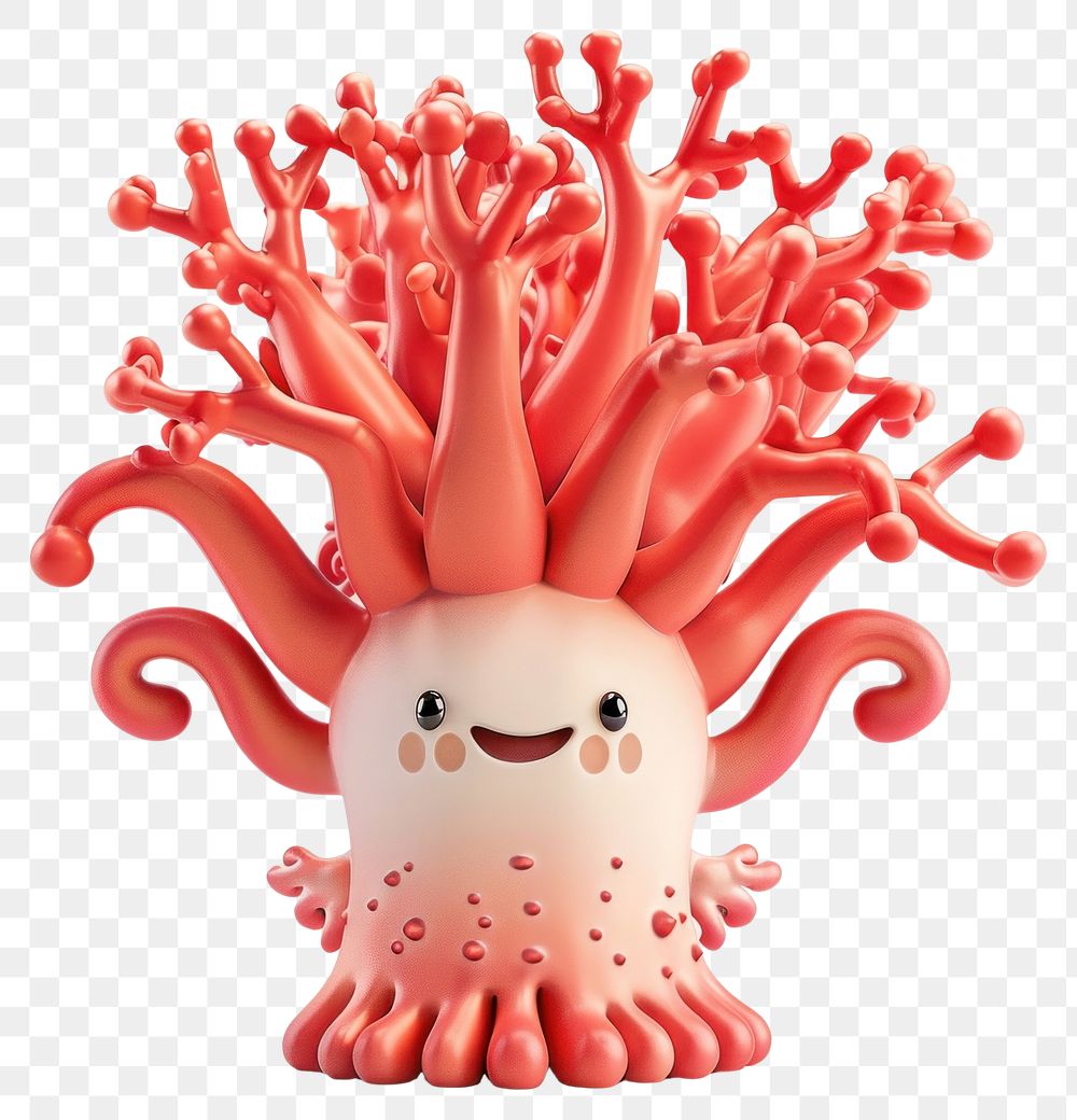 Cute coral creature illustration | Free PNG - rawpixel