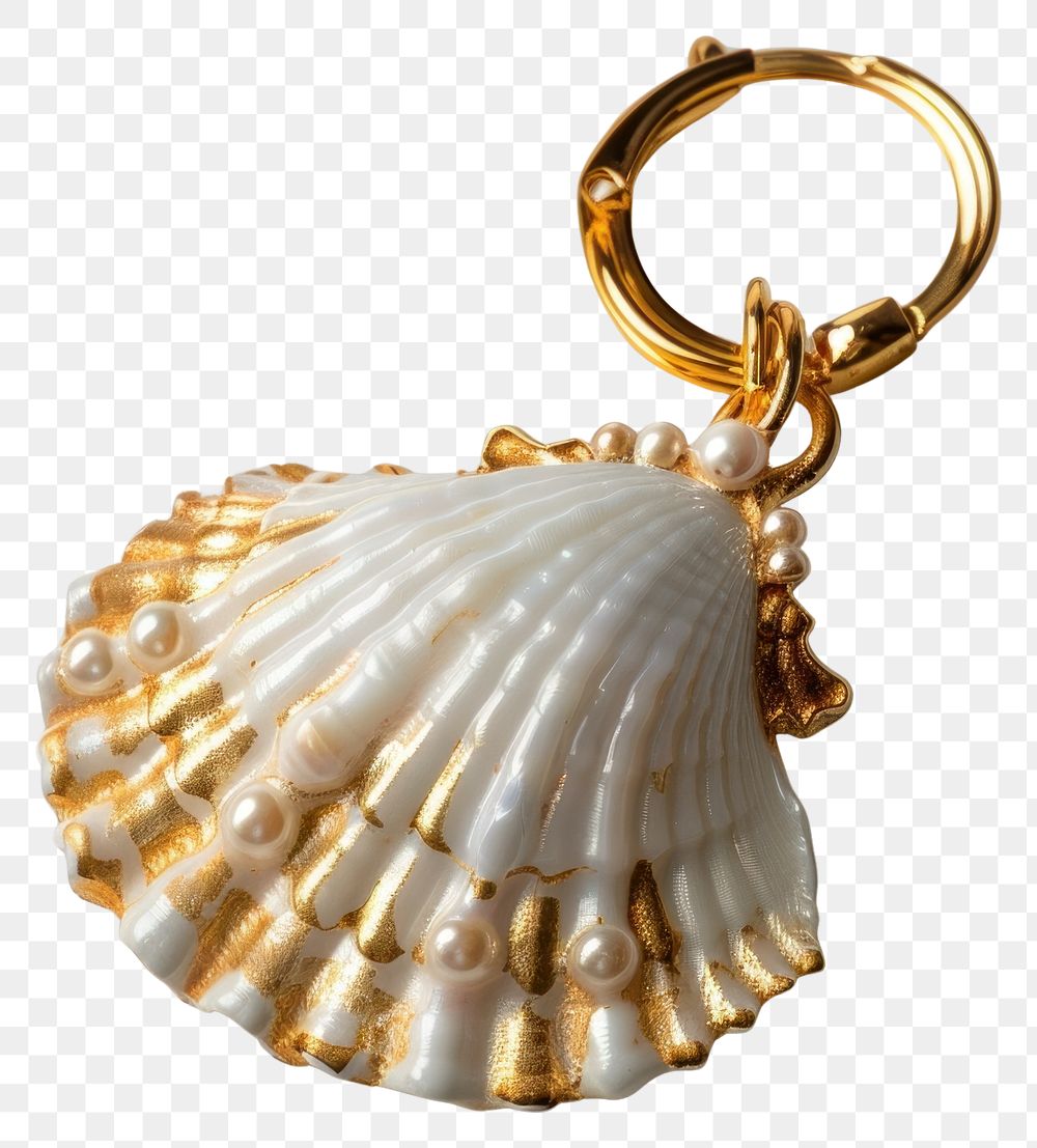 PNG Elegant seashell keychain pearls | Free PNG - rawpixel