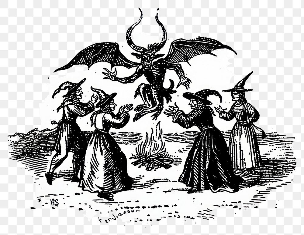 PNG Witches summoning demonic creature | Premium PNG - rawpixel