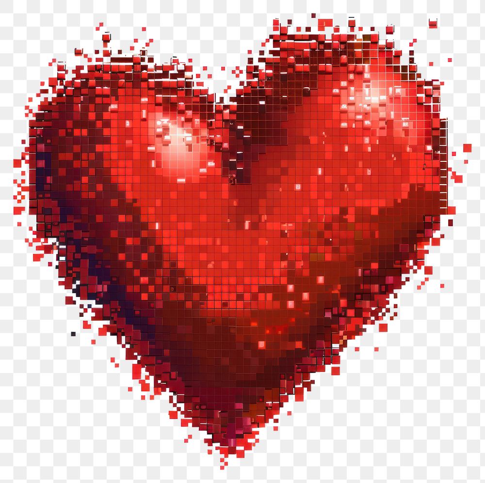 PNG Pixelated red heart illustration | Free PNG - rawpixel