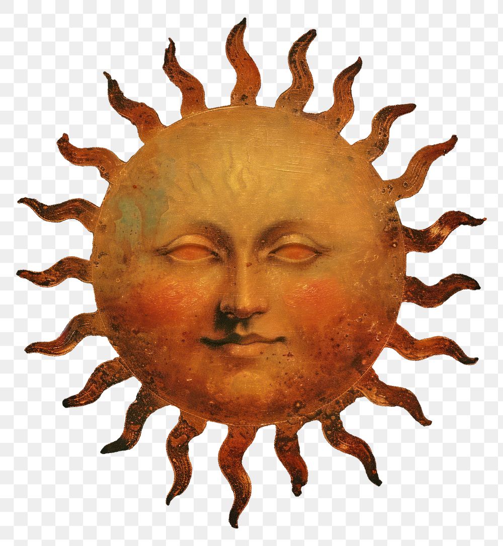 PNG Vintage sun face illustration | Free PNG - rawpixel