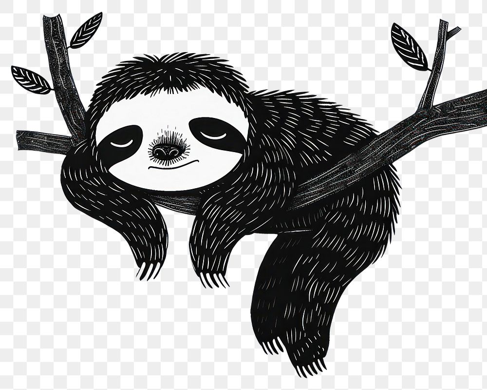 PNG Relaxed sloth tree branch | Free PNG - rawpixel