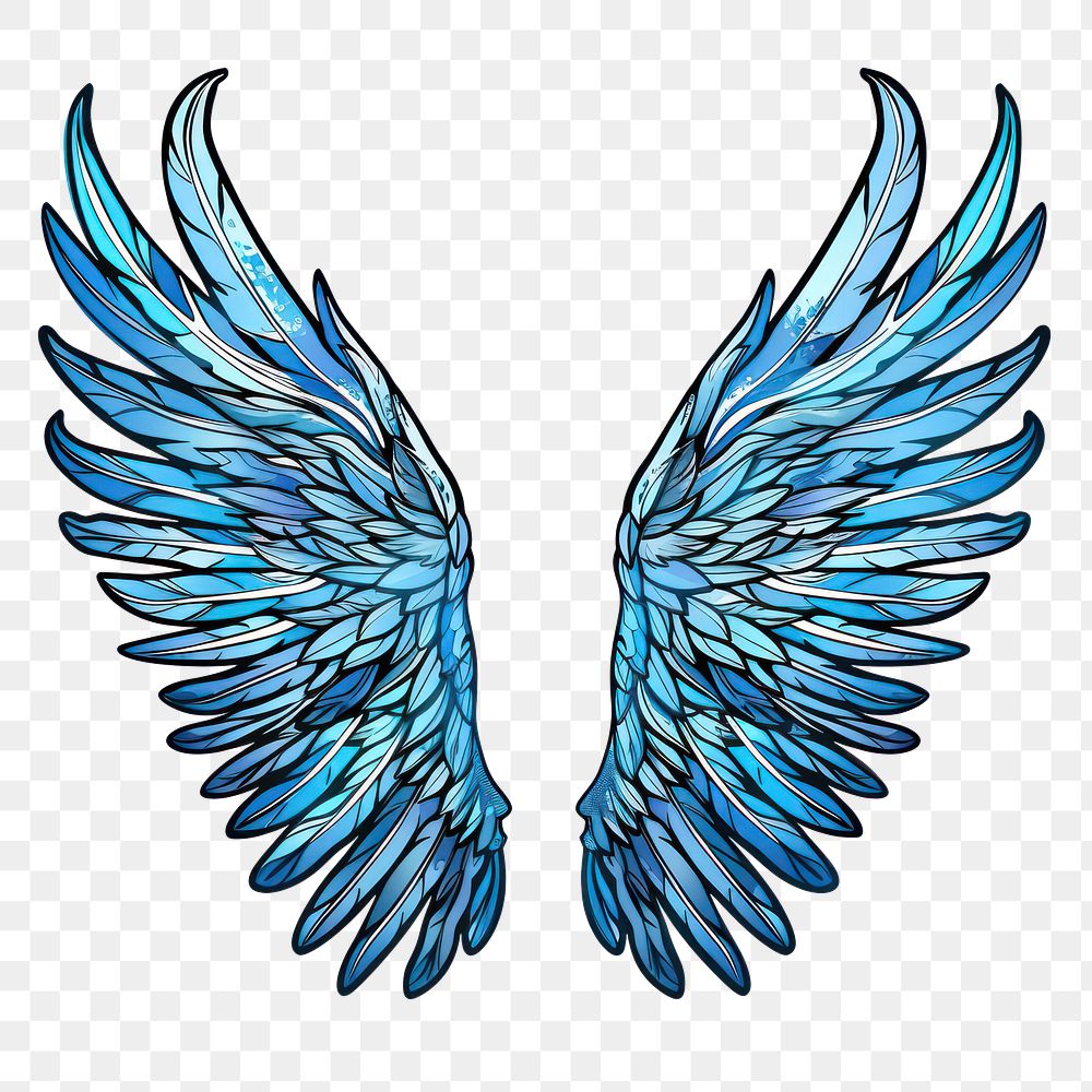 PNG Blue angel wings illustration | Free PNG - rawpixel
