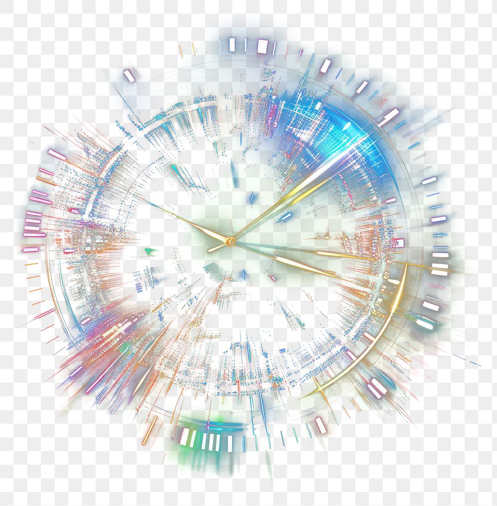 PNG Futuristic clock neon lights | Free PNG - rawpixel