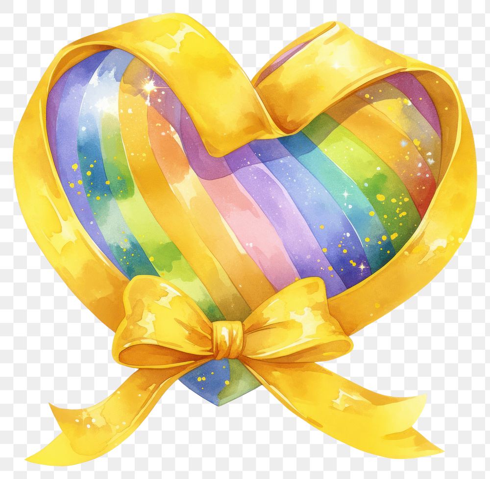 PNG Colorful heart yellow ribbon | Free PNG - rawpixel