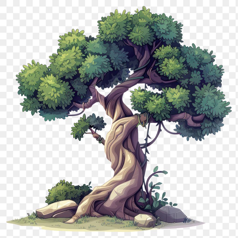 PNG Cartoon tree vector vegetation | Premium PNG - rawpixel