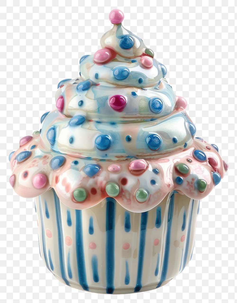 PNG Colorful ceramic cupcake container | Free PNG - rawpixel