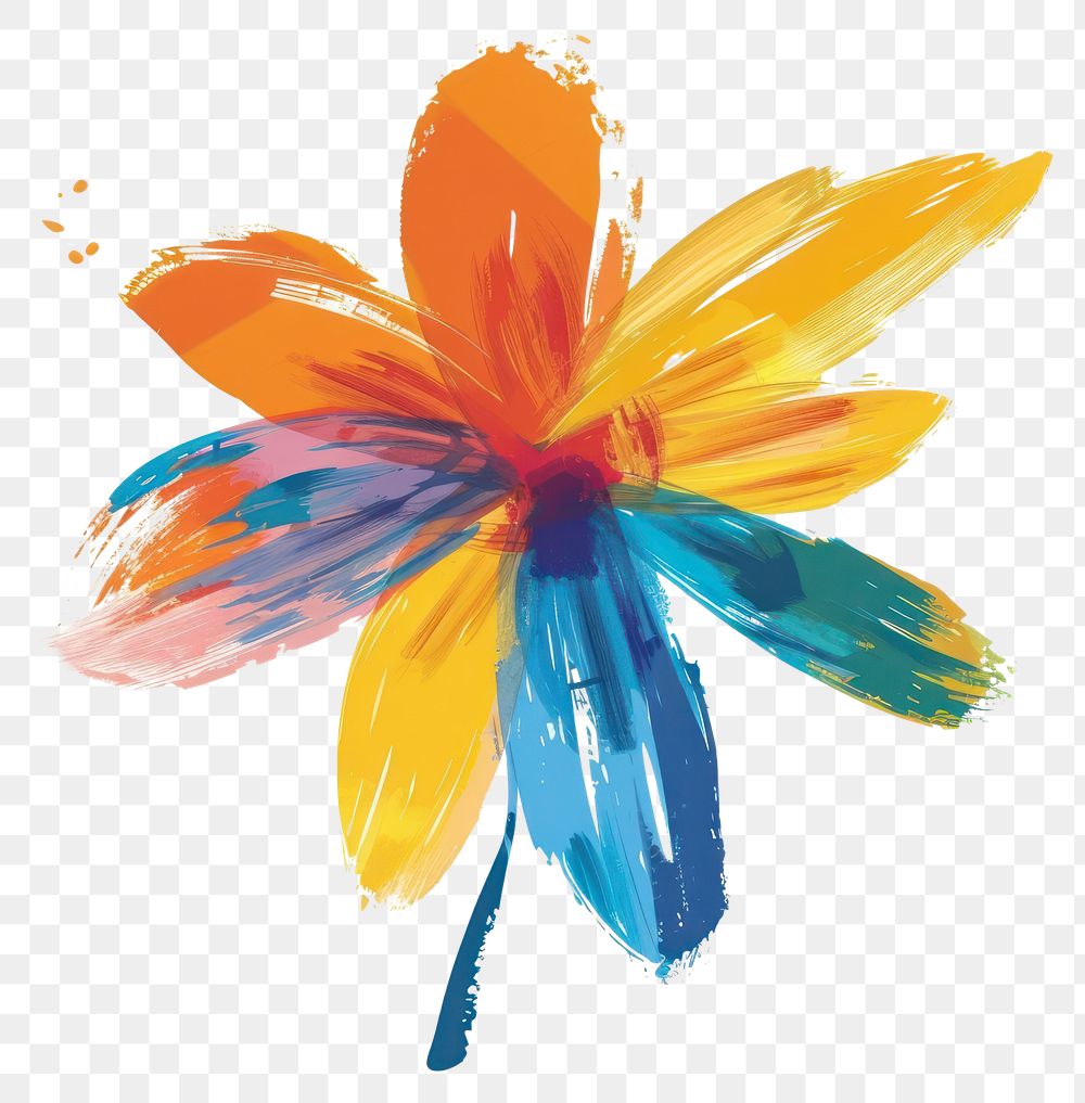 Colorful abstract flower illustration | Free PNG - rawpixel