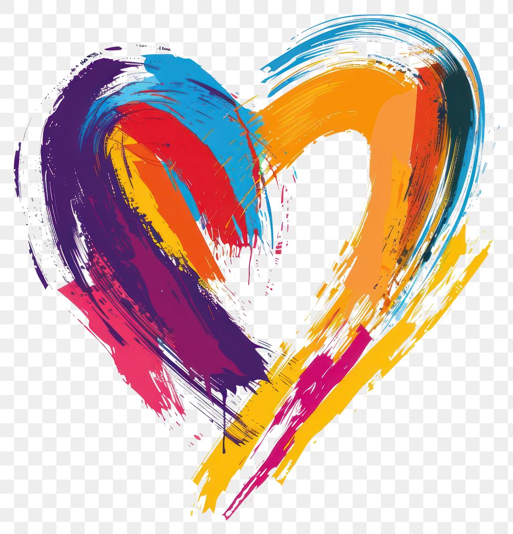 Colorful abstract heart illustration | Premium PNG - rawpixel