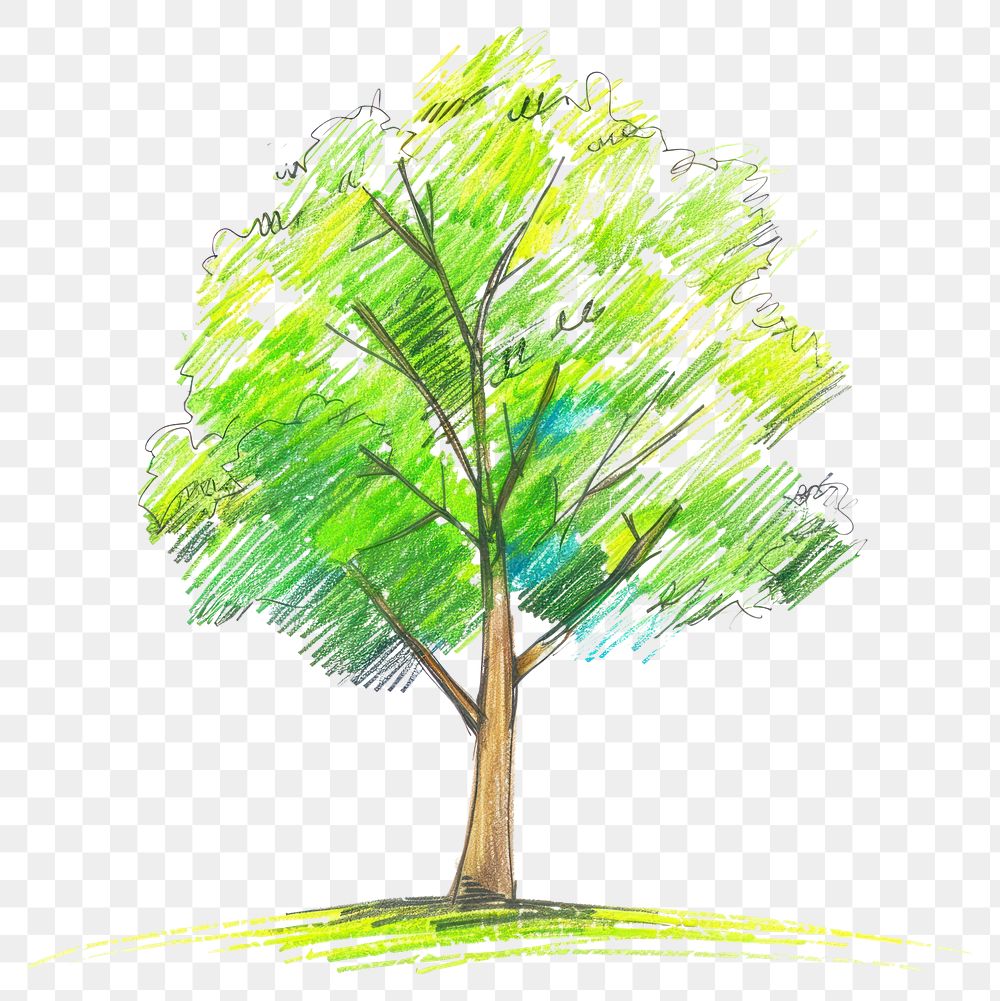 PNG tree drawing art illustrated. | Free PNG - rawpixel