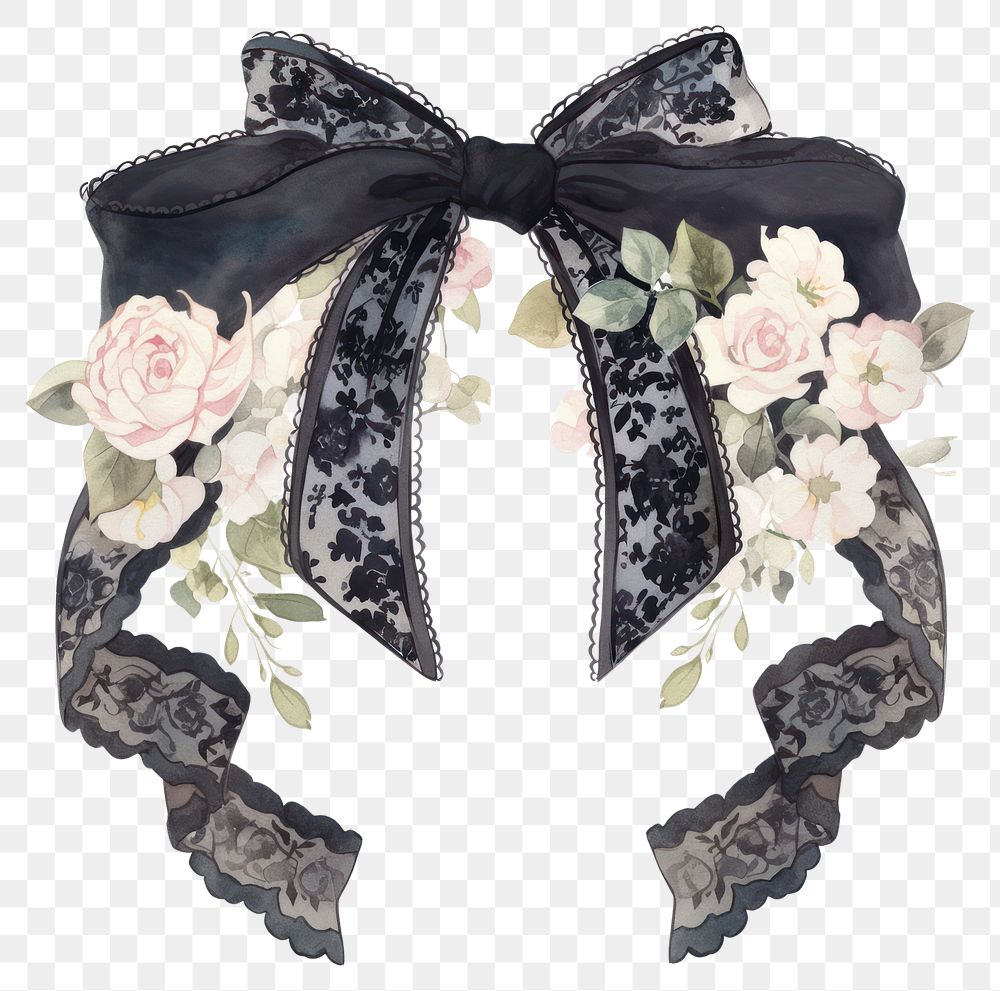 PNG Elegant floral lace bow | Free PNG - rawpixel