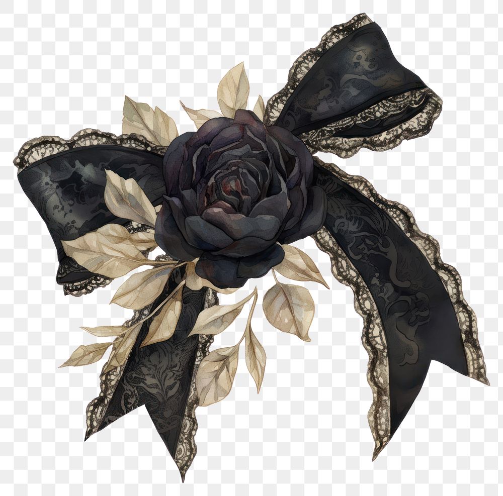 PNG Elegant black rose ribbon | Premium PNG - rawpixel