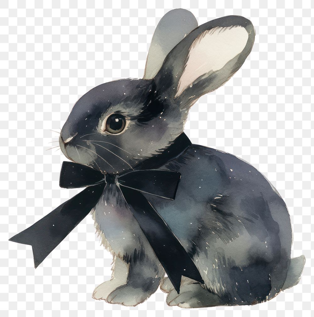 PNG Elegant watercolor rabbit illustration | Premium PNG - rawpixel