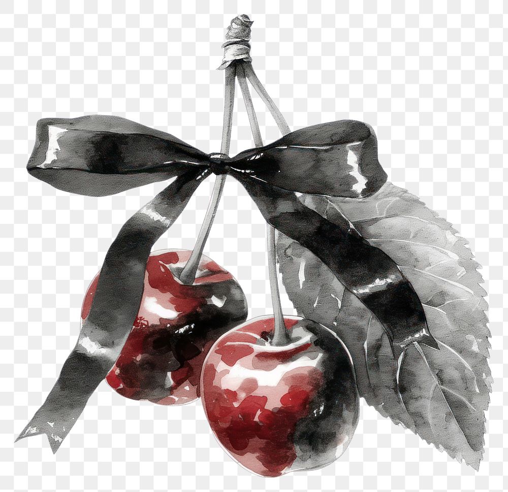 PNG Elegant cherries ribbon | Free PNG - rawpixel