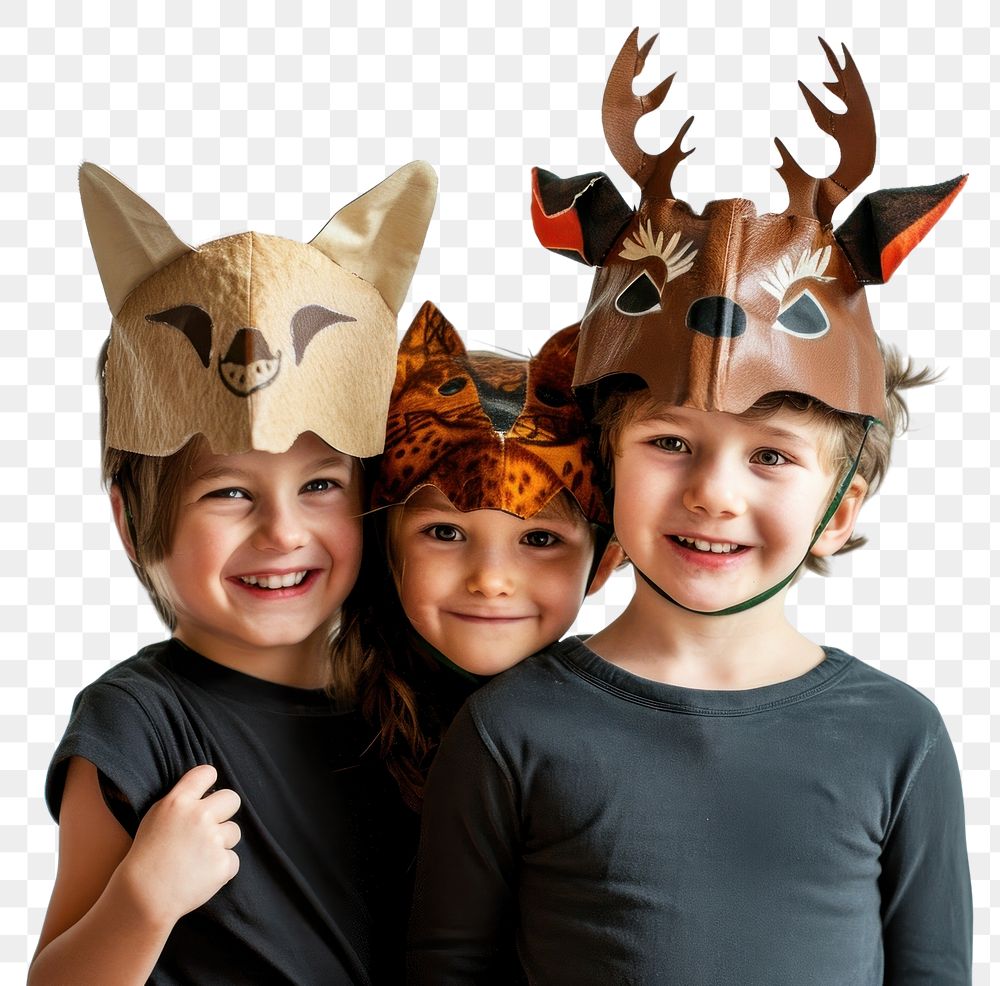 PNG Children wearing animal masks | Free PNG - rawpixel