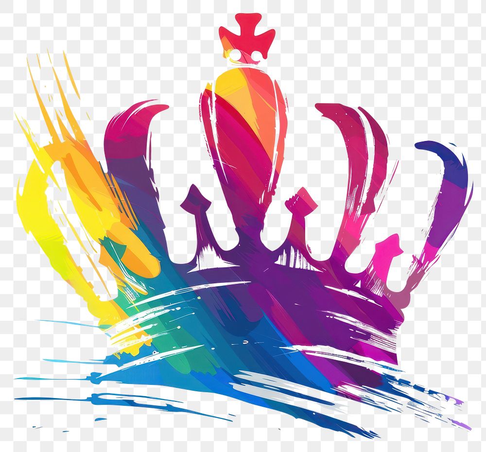 Colorful abstract crown illustration | Free PNG - rawpixel