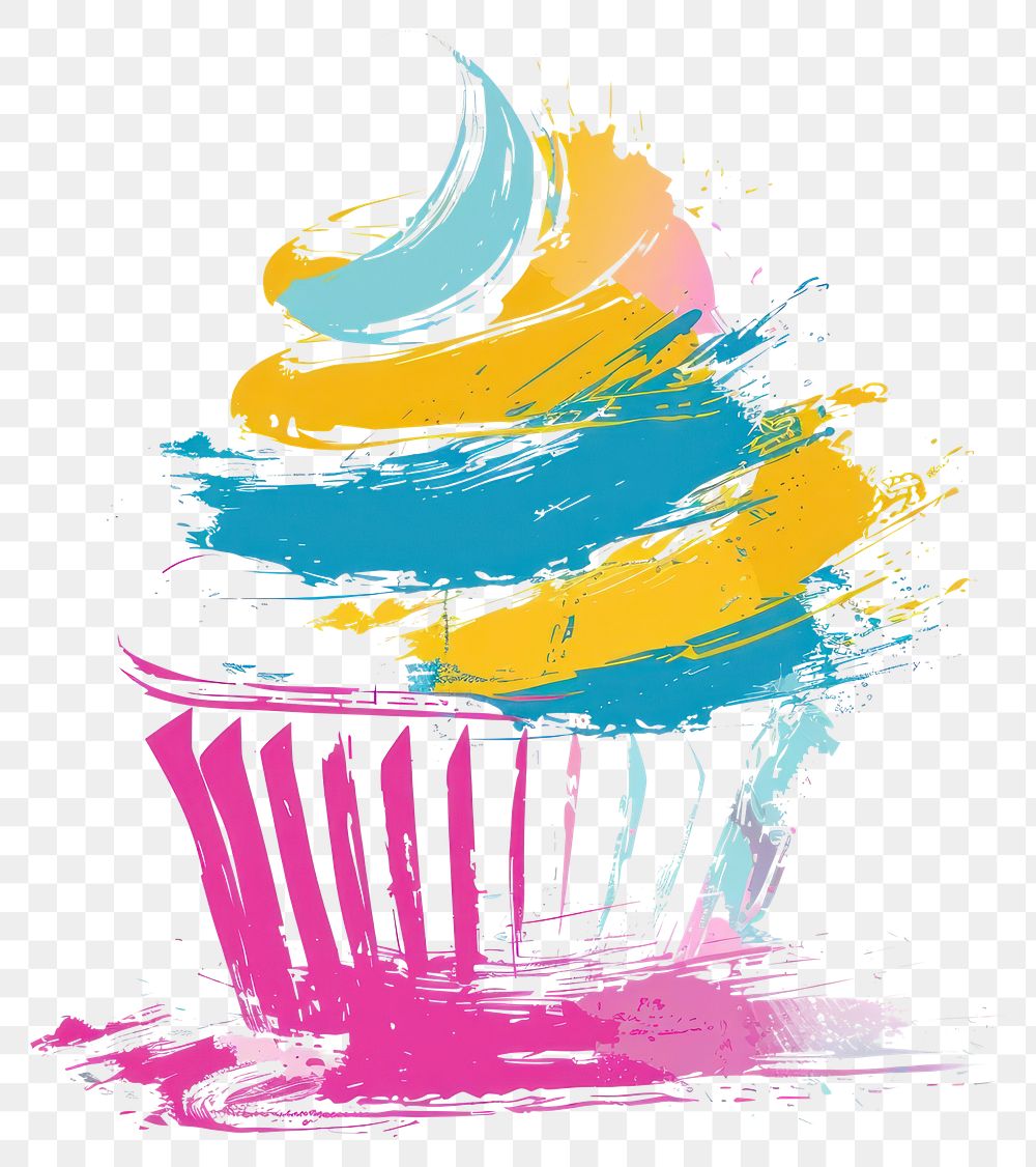 Colorful abstract cupcake illustration | Free PNG - rawpixel