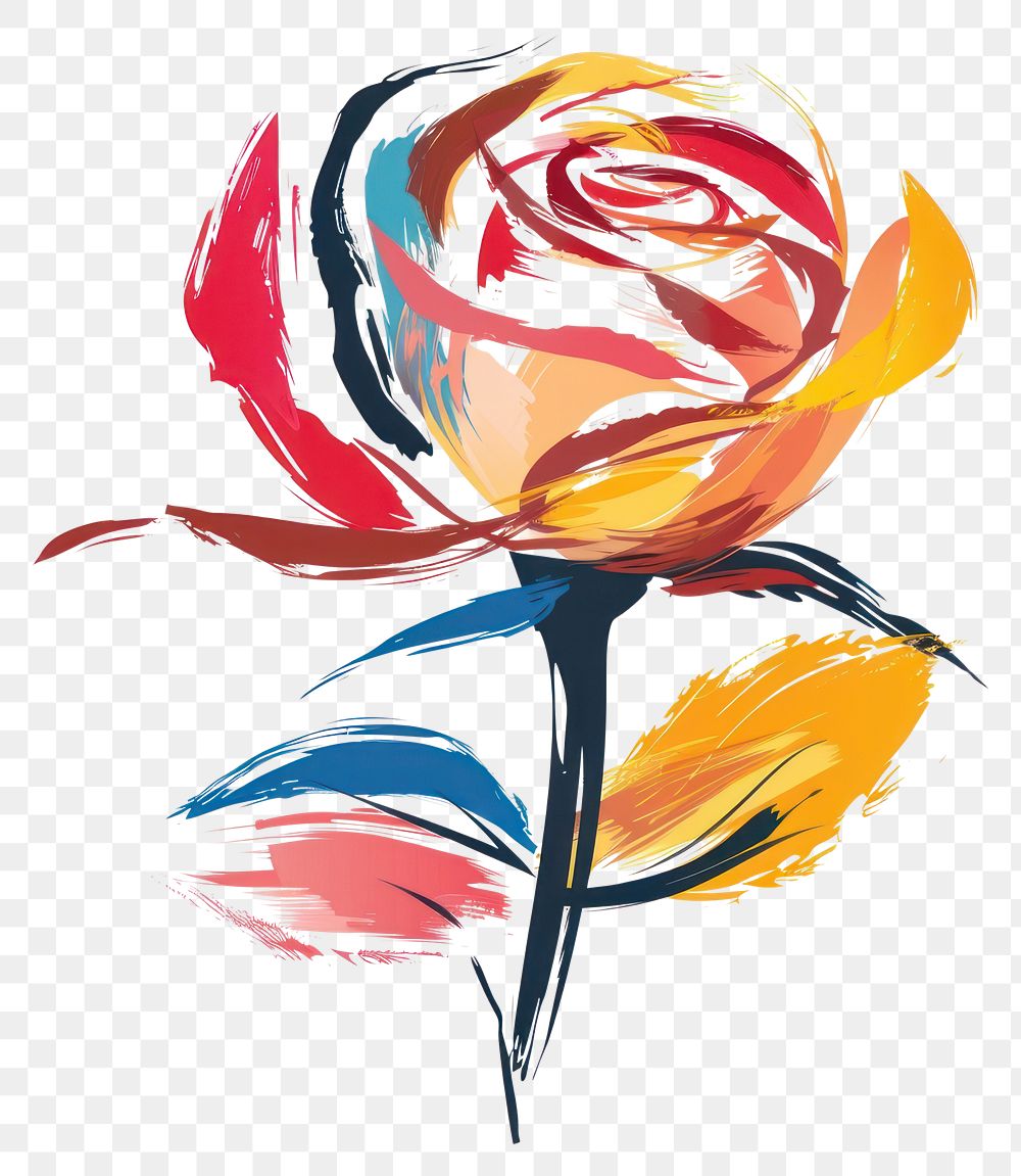 Colorful abstract rose illustration | Free PNG - rawpixel