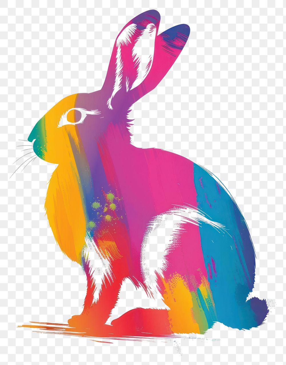 Colorful abstract rabbit illustration | Free PNG - rawpixel