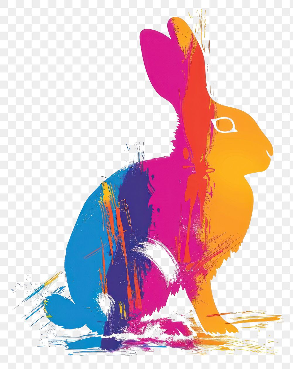 Colorful abstract rabbit illustration | Free PNG - rawpixel