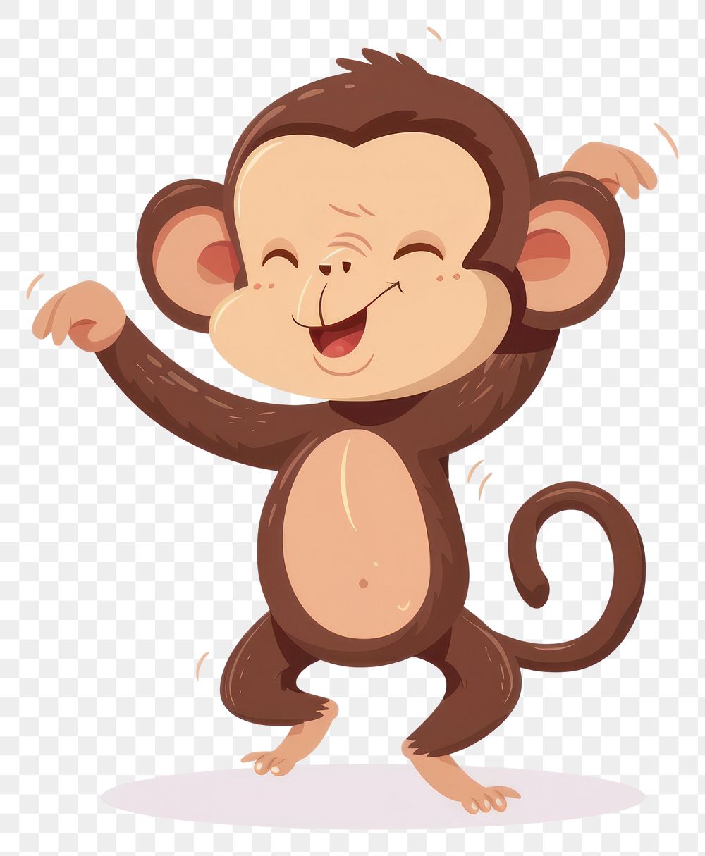 PNG Cheerful dancing cartoon monkey | Free PNG - rawpixel