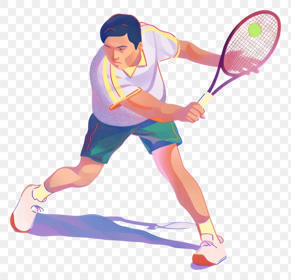 Dynamic tennis player illustration | Free PNG - rawpixel