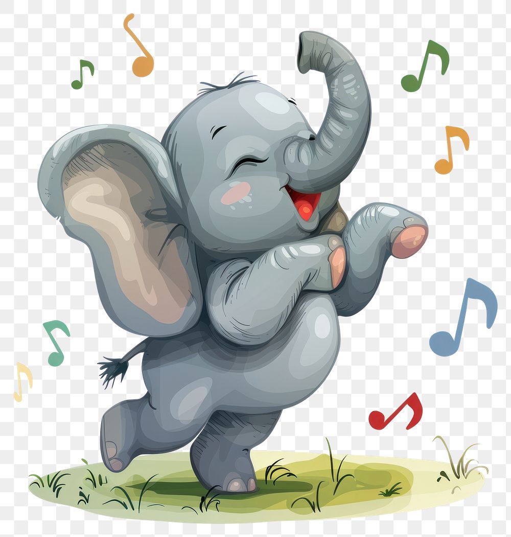 PNG Joyful dancing elephant illustration | Premium PNG - rawpixel