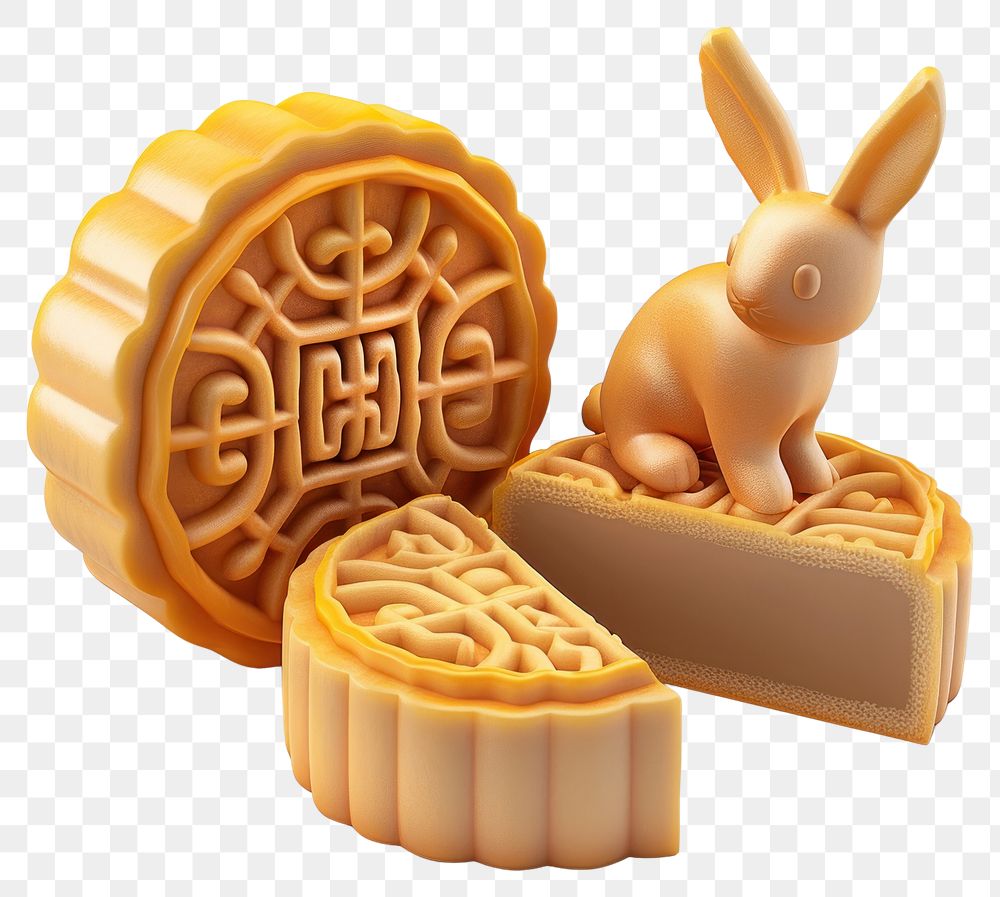 PNG Traditional mooncake with rabbit | Premium PNG - rawpixel