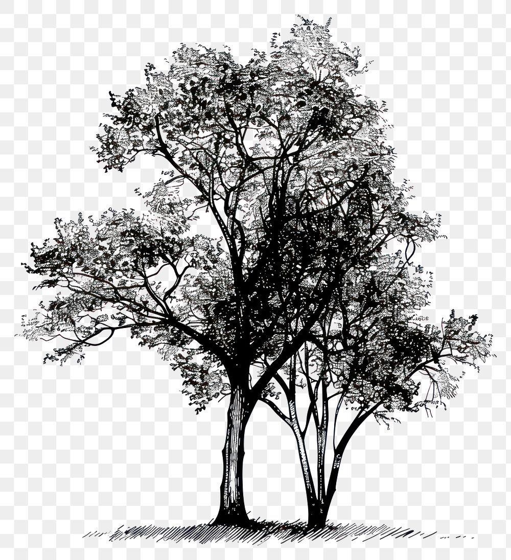 PNG Artistic tree sketch silhouette. | Premium PNG - rawpixel
