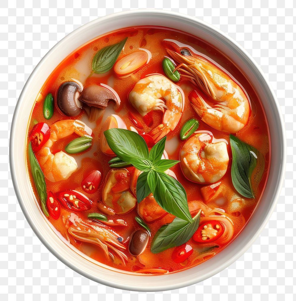 PNG Spicy shrimp soup vegetables | Premium PNG - rawpixel