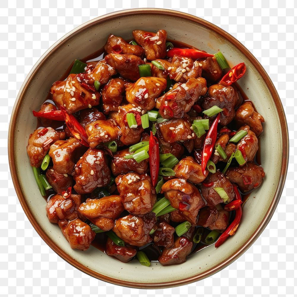 PNG Spicy glazed chicken dish | Free PNG - rawpixel