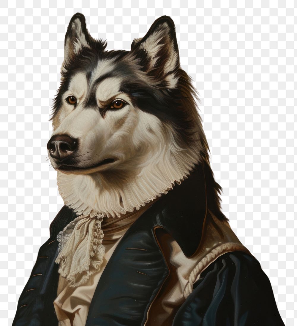 PNG Regal anthropomorphic husky portrait | Free PNG - rawpixel