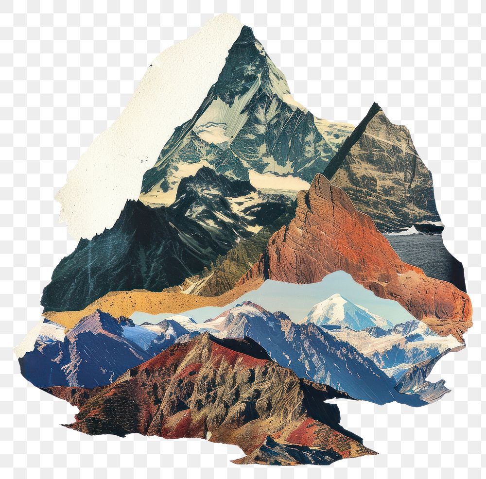 PNG Abstract mountain collage artwork | Free PNG - rawpixel