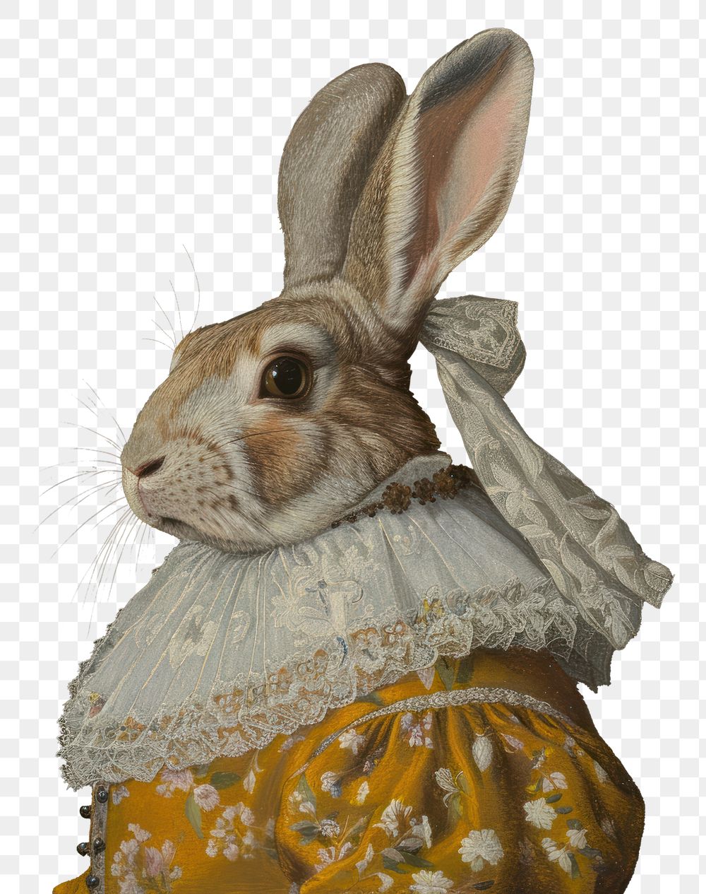 PNG Elegant rabbit vintage attire | Free PNG - rawpixel