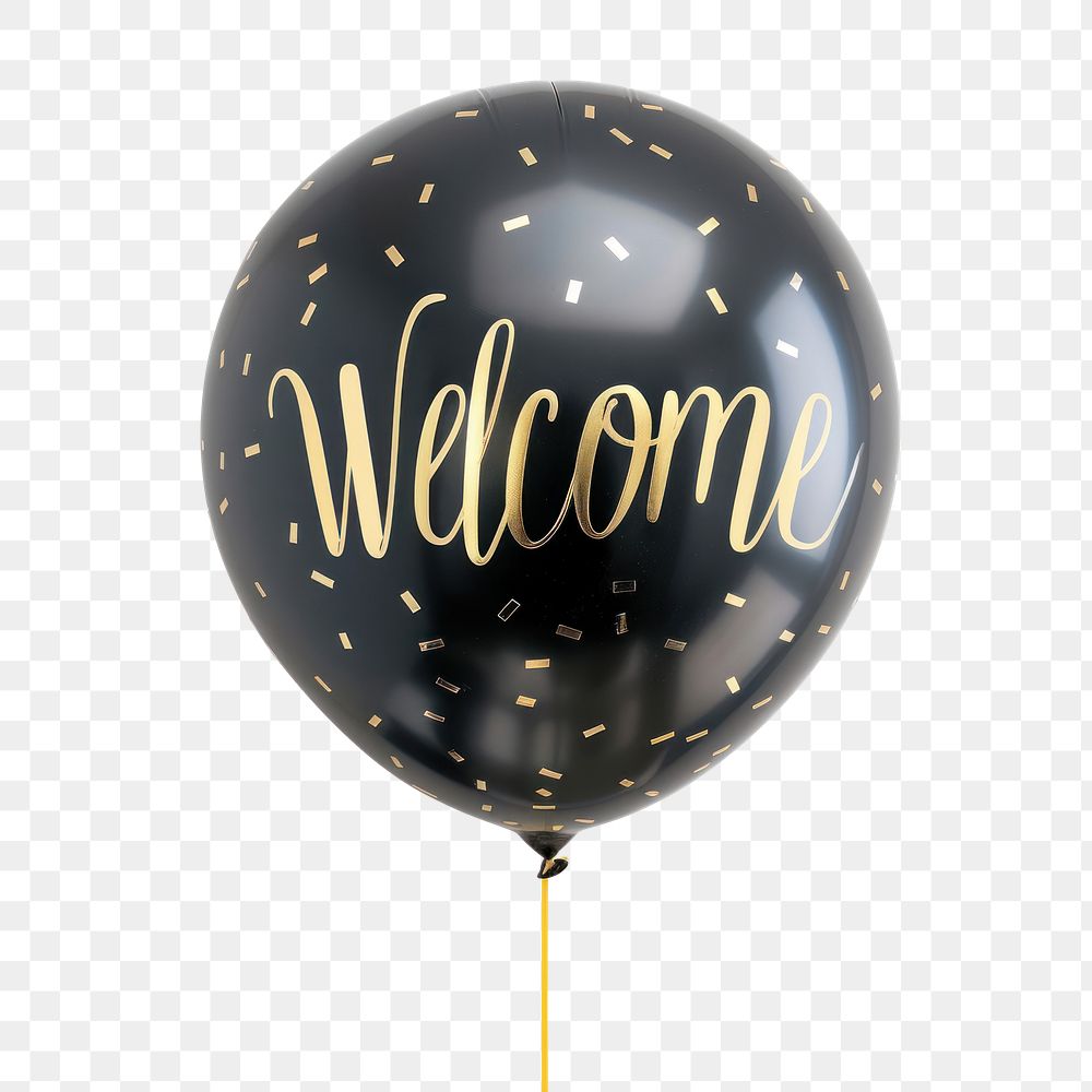 PNG Black welcome balloon celebration | Free PNG - rawpixel