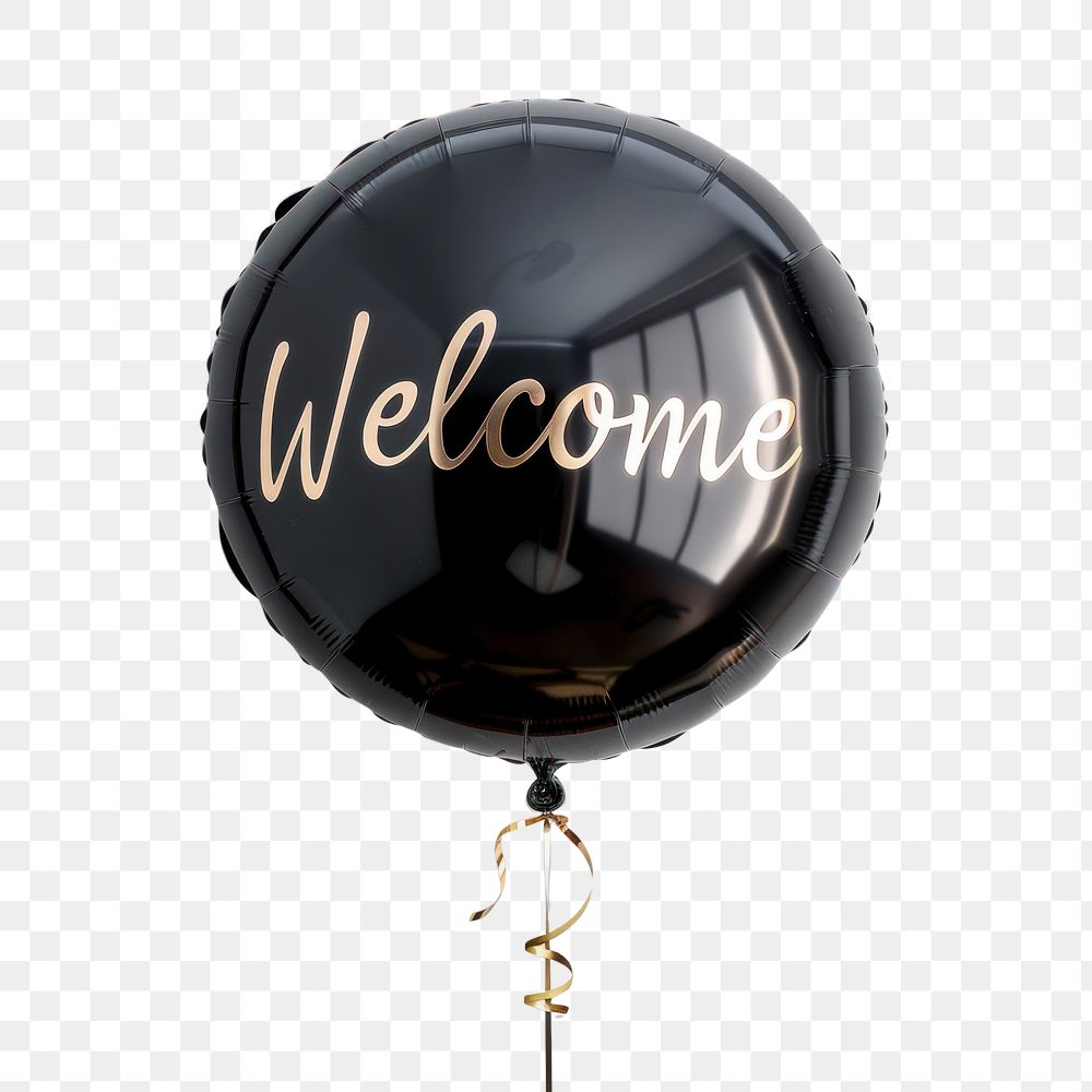 PNG Black welcome balloon celebration | Free PNG - rawpixel