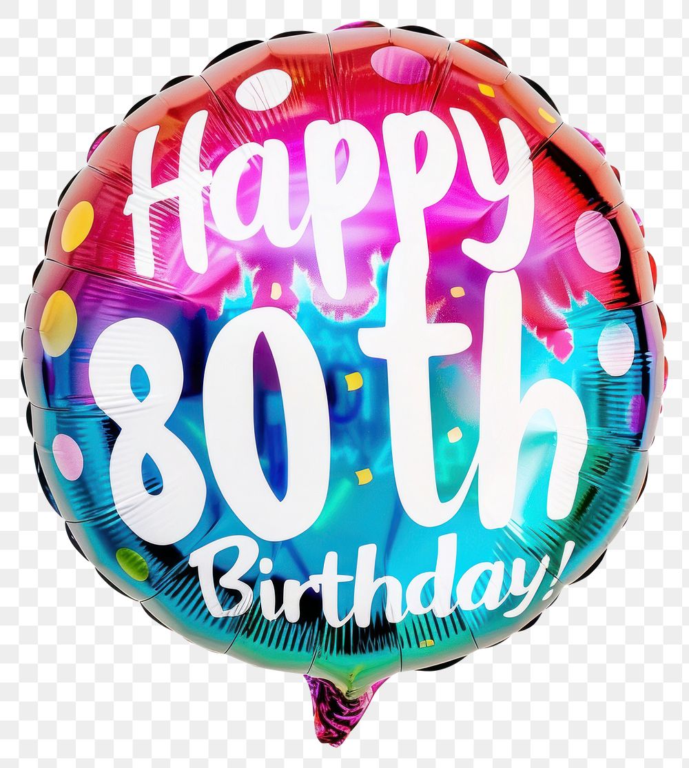 PNG Colorful 80th birthday balloon | Free PNG - rawpixel