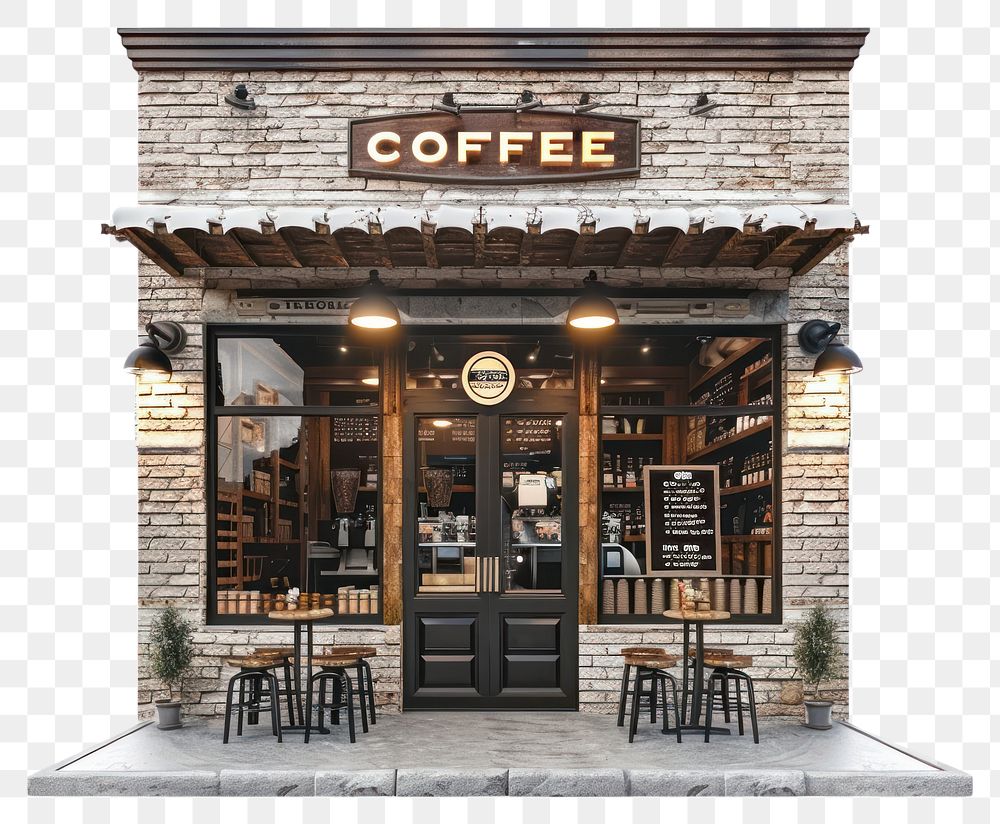 PNG Charming rustic coffee shop | Free PNG - rawpixel