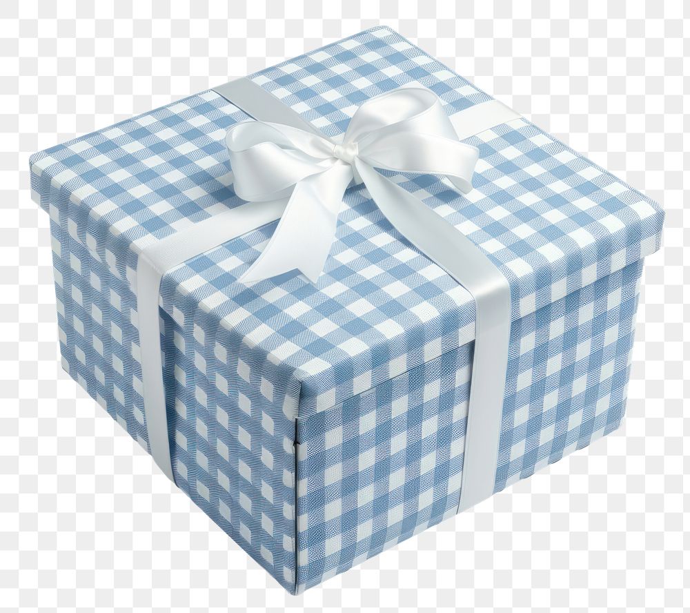 PNG Blue checkered gift box | Premium PNG - rawpixel