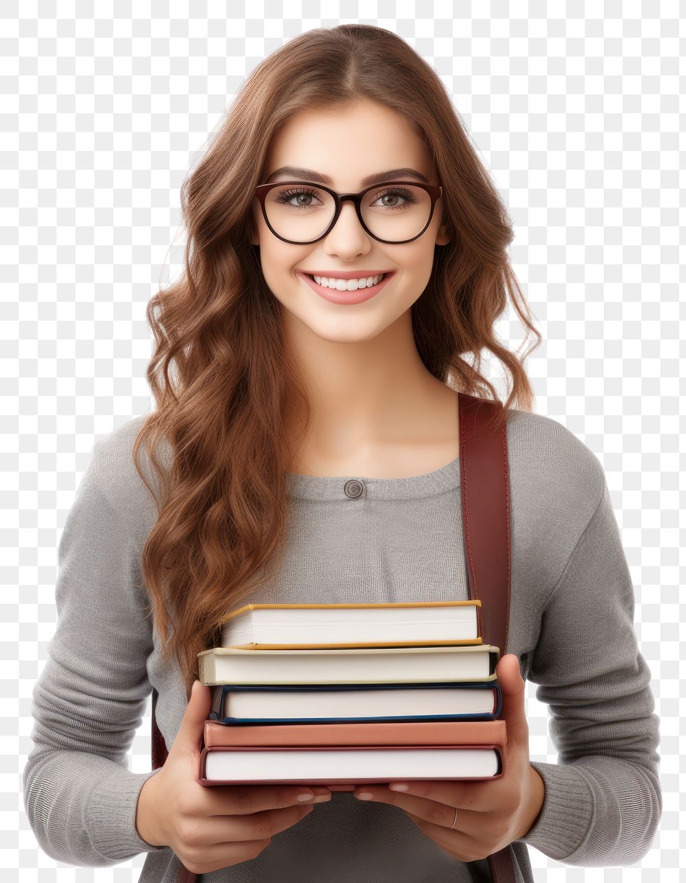 PNG Smiling student holding books | Premium PNG - rawpixel