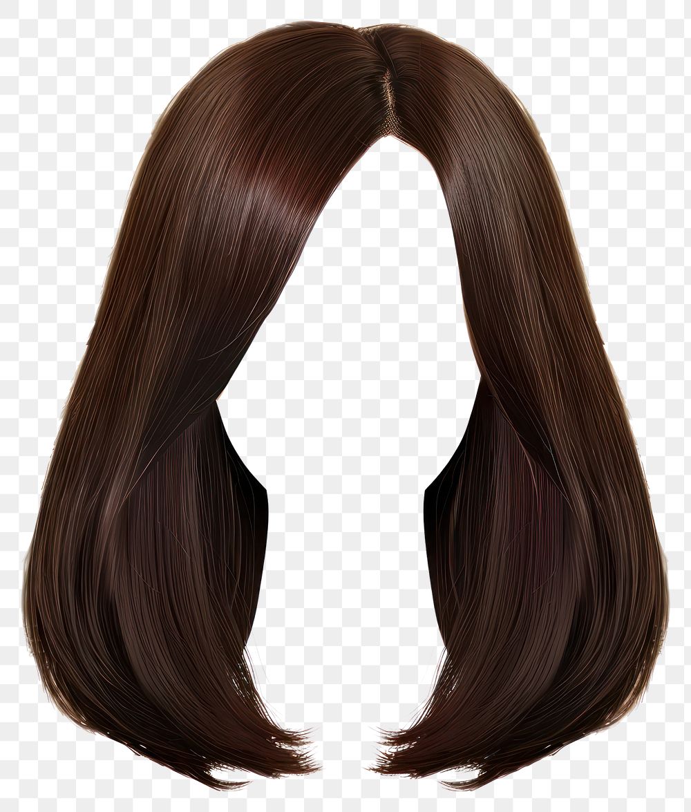 PNG Realistic brown hair wig | Premium PNG - rawpixel