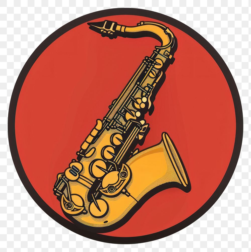 PNG Saxophone logo badge musical | Free PNG - rawpixel