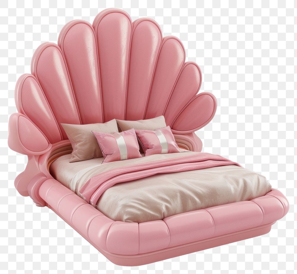 PNG Pink shell-shaped luxury bed | Free PNG - rawpixel