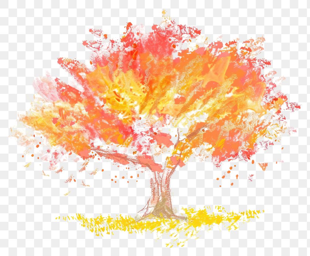 Vibrant autumn tree illustration | Free PNG - rawpixel